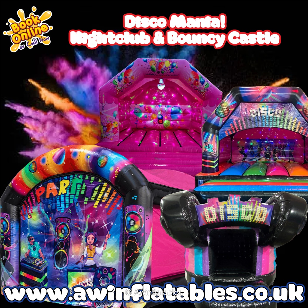Disco bouncy castle hire in Weston-Super-Mare