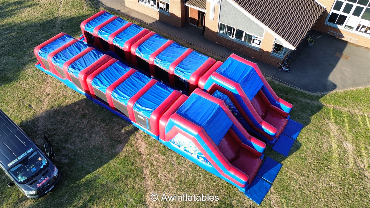 130ft Assault Course Hire in Somerset & Bristol | AW Inflatables