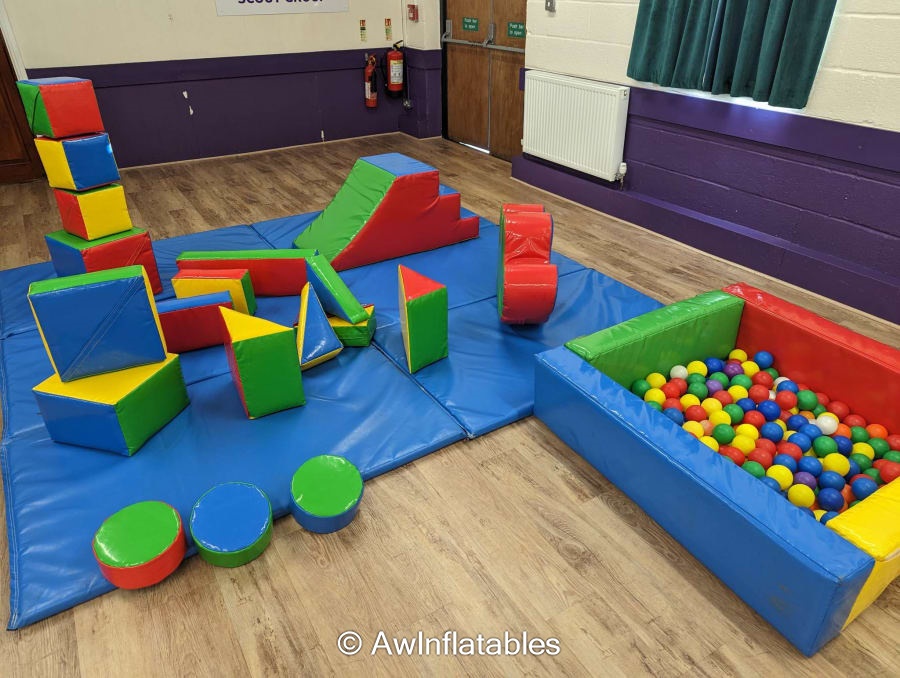 Multi coloured 20pcs Soft Play, Mats & Ball Pit - Bouncy Castle ...