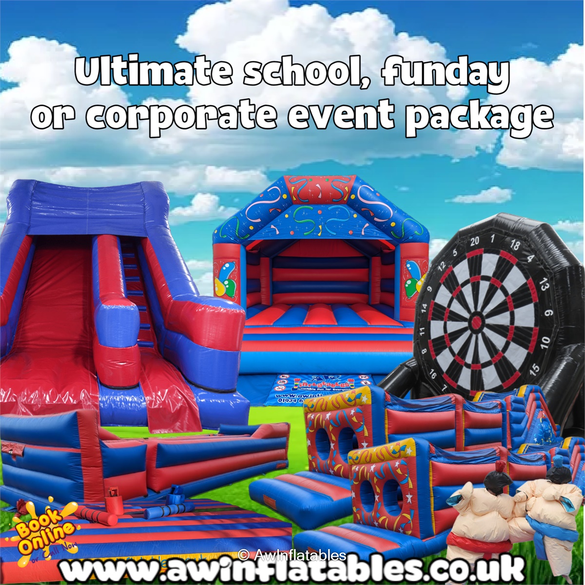 Epic School, Fun Day or Event Setup - Bouncy Castle, Assault Course ...